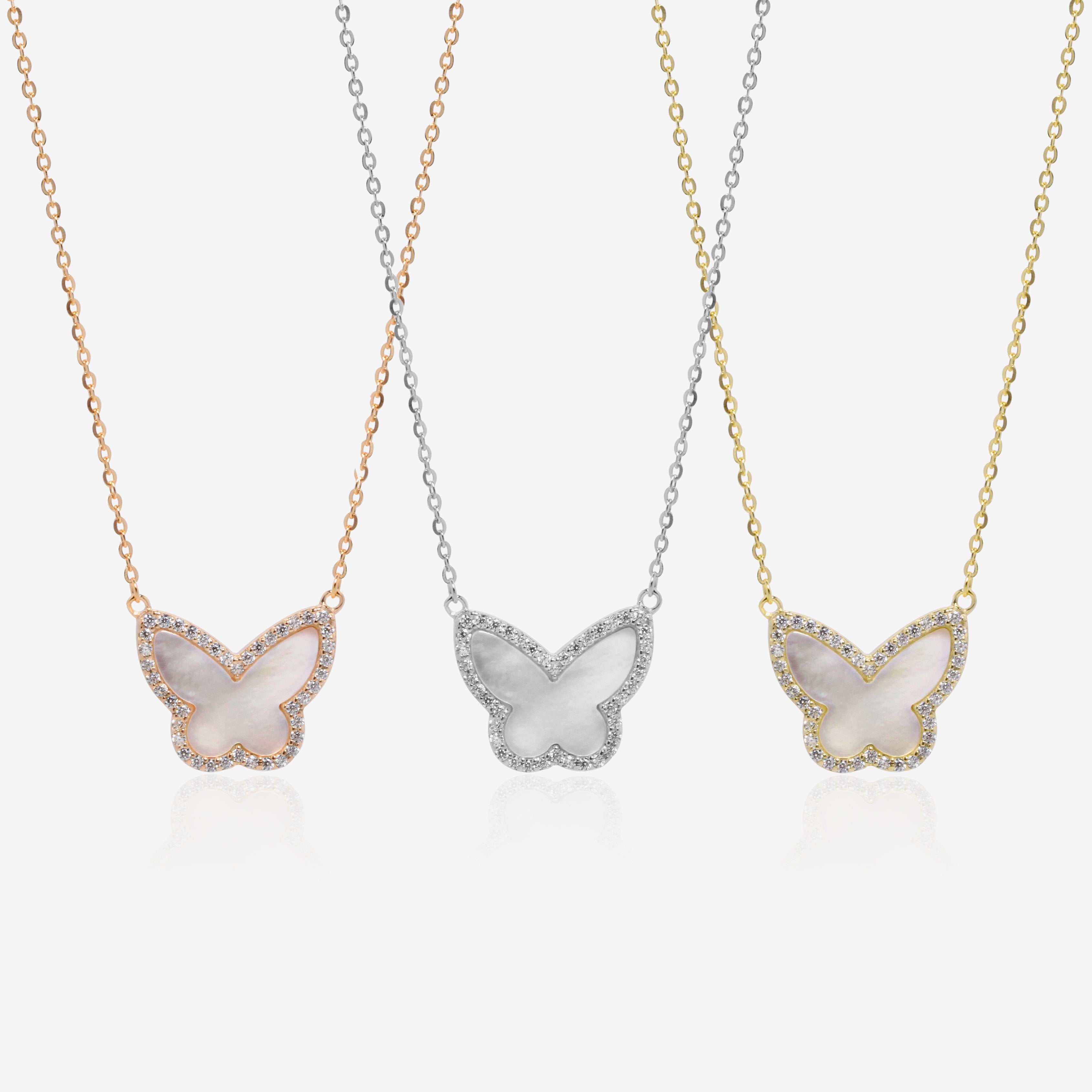 Mother of Pearl Butterfly Necklace